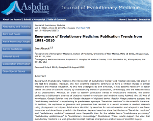 The Emergence of Evolutionary Medicine – EvolutionMedicine